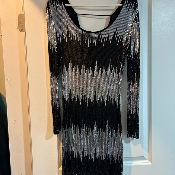 roly poly | Dresses | Elegant Black And Silver Sequin Dress | Poshmark